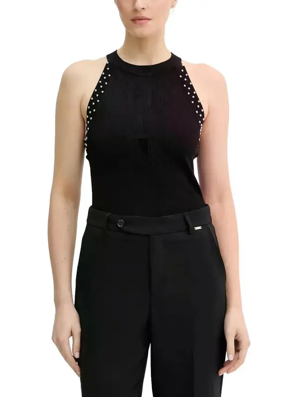 FRACOMINA Studded Halter-neck Tank Top - Black