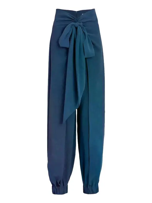 Silvia Tcherassi Felipe Bow Detail Trousers - Blue