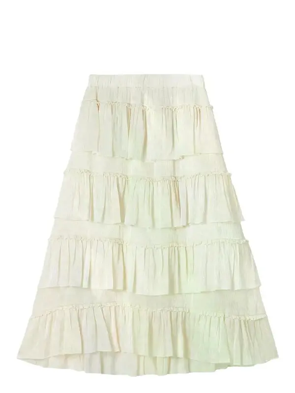 B+AB Tiered Ruffled Skirt - Neutrals