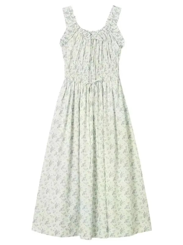 B+AB Floral-print Ruffled Dress - White