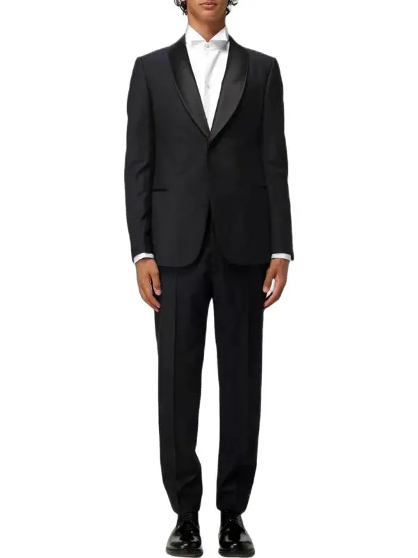 Emporio Armani Shawl-lapel Virgin-wool Suit - Blue