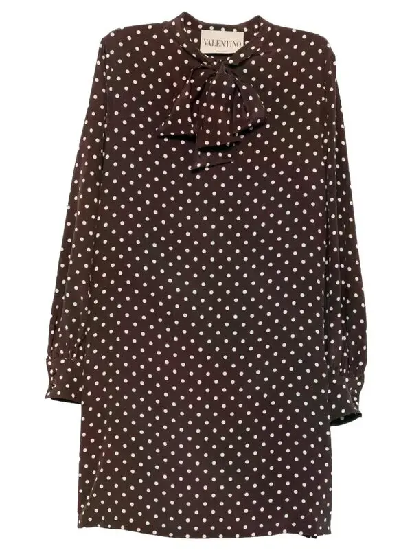 Valentino Garavani Polka-dot Mini Dress - Brown