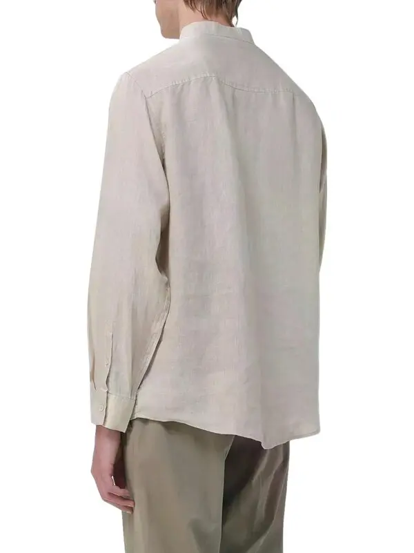 Emporio Armani Mandarin-collar Long-sleeve Shirt - Neutrals
