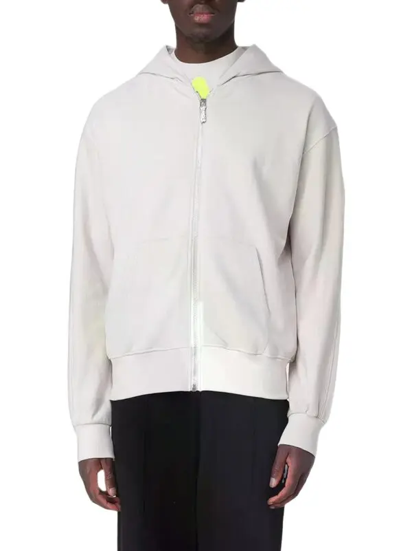 DISCLAIMER Logo-print Zip-up Hoodie - Grey