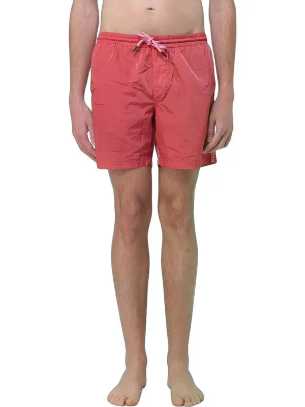 BLAUER. Swim Shorts With Side Stripe Detail - Red