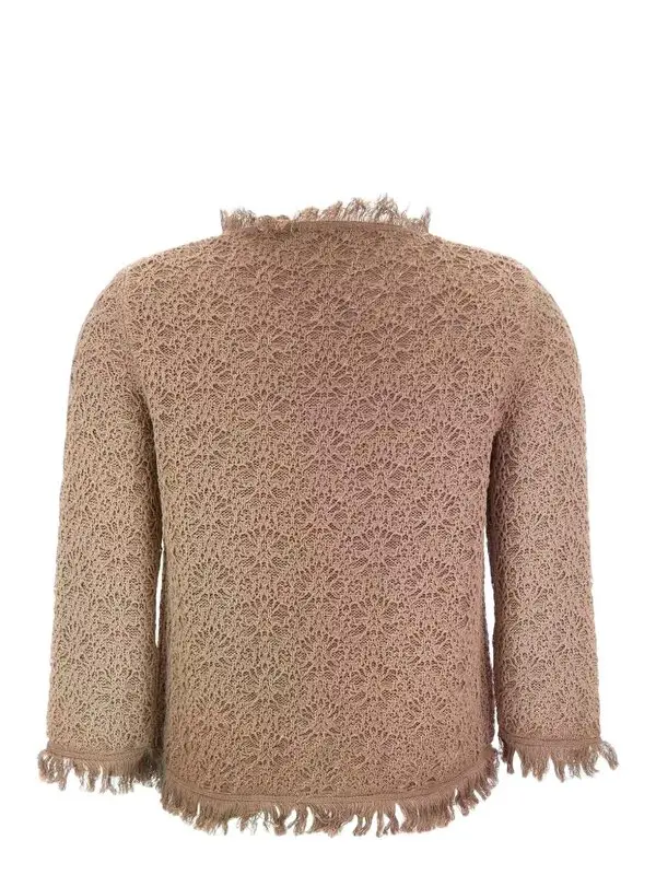 KANGRA Embroidered Fringe-trimmed Cardigan - Neutrals