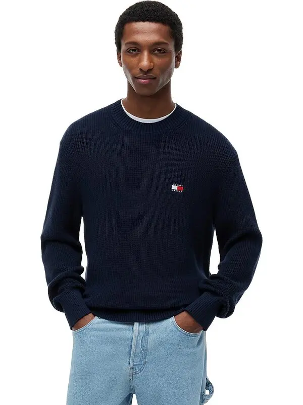 Tommy Hilfiger Textured Crewneck Sweater - Navy