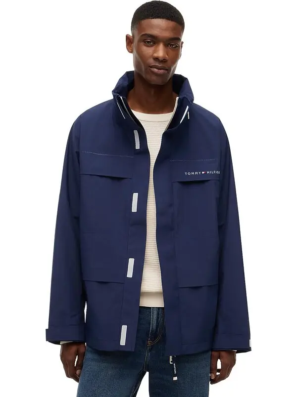 Tommy Hilfiger Regatta Jacket With Packable Hood - Light Navy