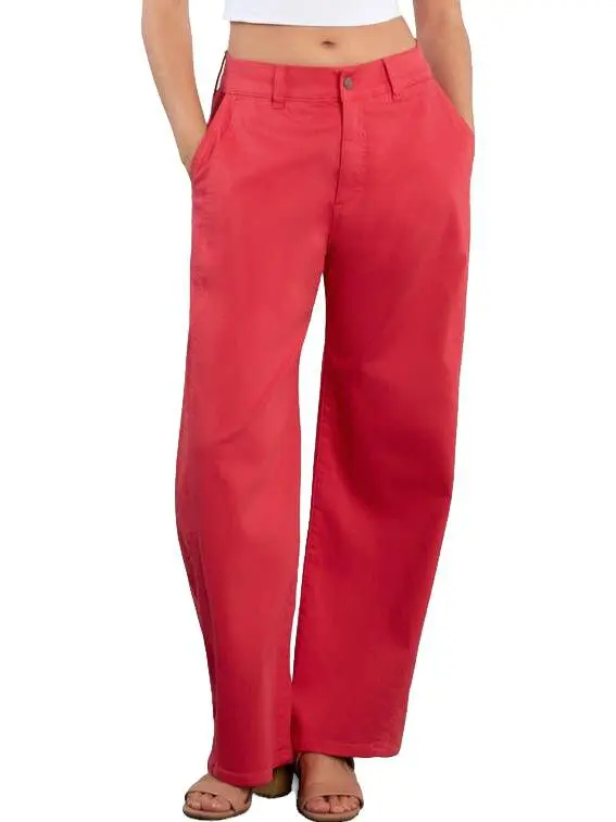 WASH LAB DENIM Sweetheart Stripe Barrel Leg Jeans - Teaberry