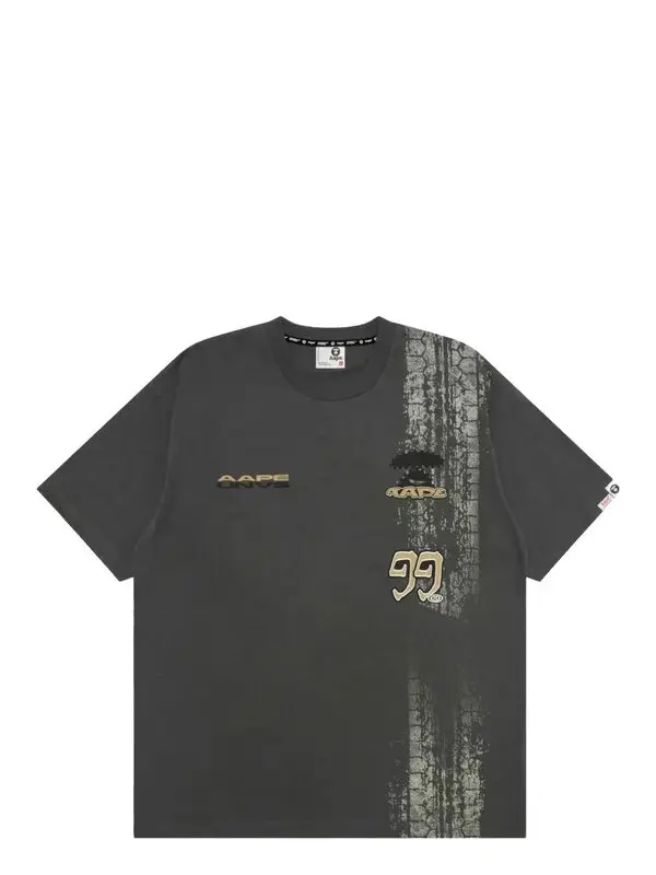 AAPE BY *A BATHING APE Aapeunvs Logo-print Cotton T-shirt - Grey