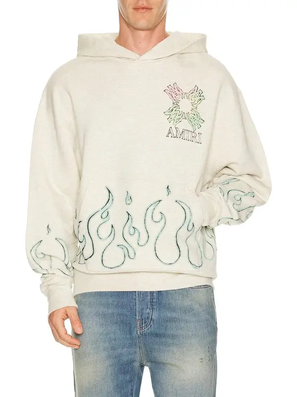 Amiri Ma Quad Flames Hoodie - Ivory