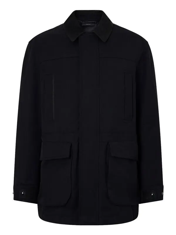 TOM FORD Suede-trimmed Cotton-blend Twill Military Jacket - Black