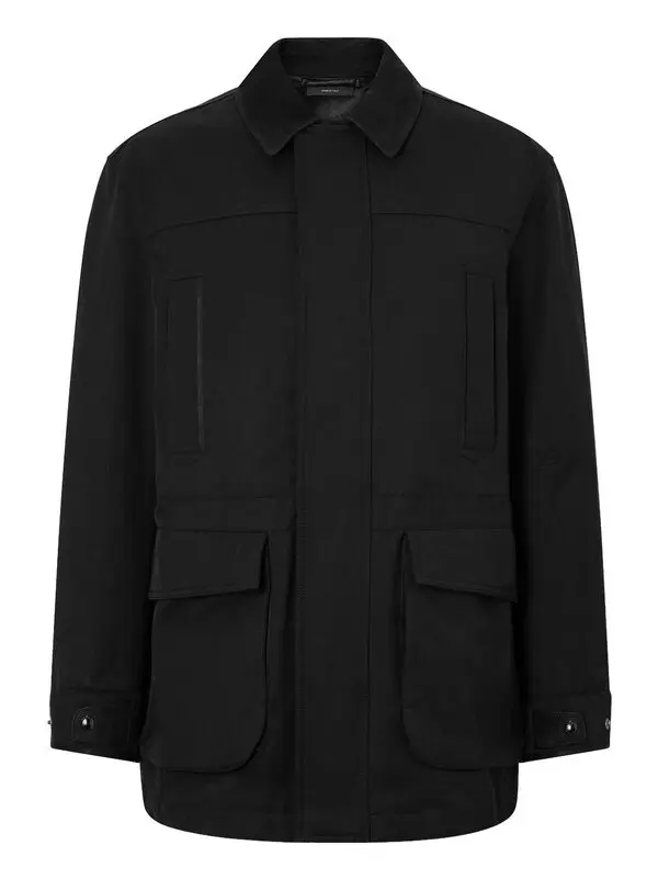 TOM FORD Suede-trimmed Cotton-blend Twill Military Jacket - Black
