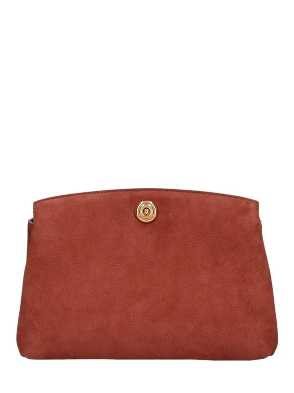 LIFFNER Suede Pushlock Pouch - Brown