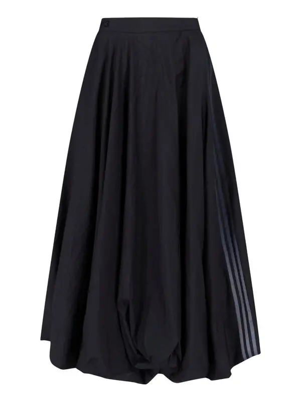 Y3 Midi Skirt With Gradient 3-stripes - Black