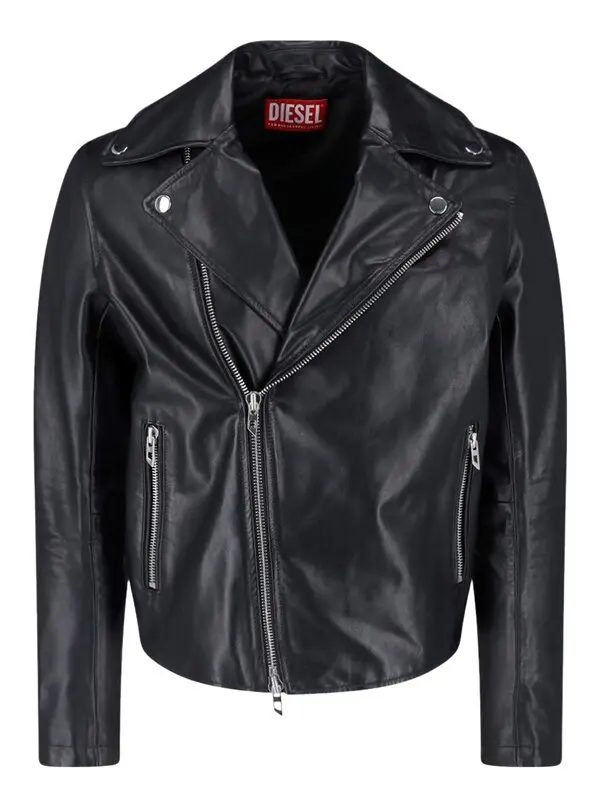 DIESEL® Leather Biker Jacket - Black