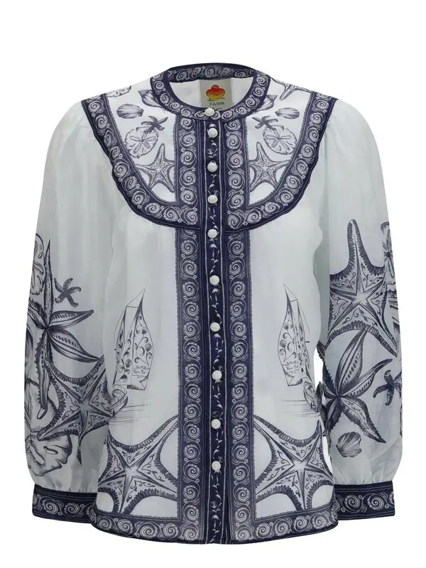 Farm Rio Printed Ramie Shirt - Multicolour