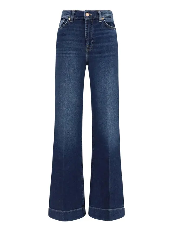 7 For All Mankind Modern Dojo Jeans Flare Leg, High Rise, Dark Wash - Blue
