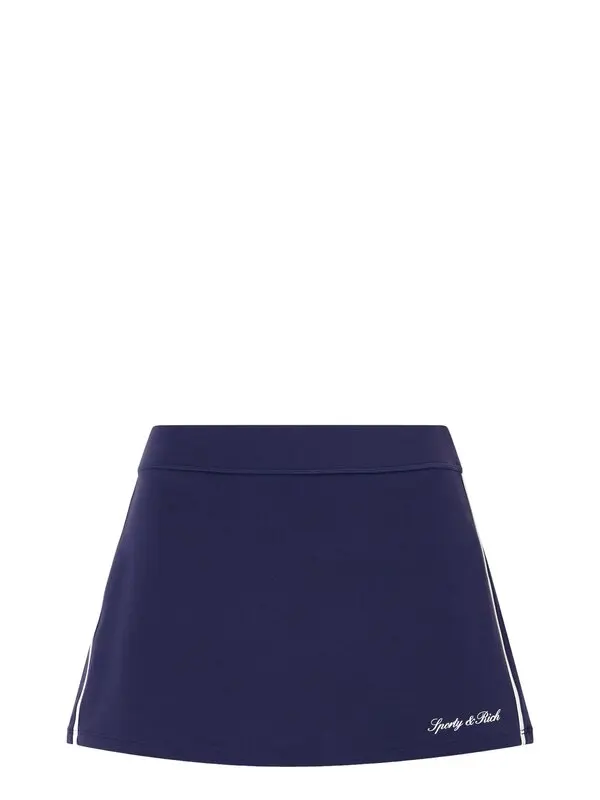 Sporty & Rich Striped Jersey Tennis Skirt - Blue