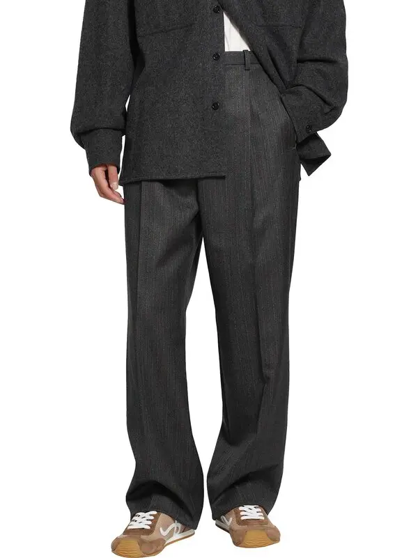 JIL SANDER Tailored Wool Blend Trousers - Grey