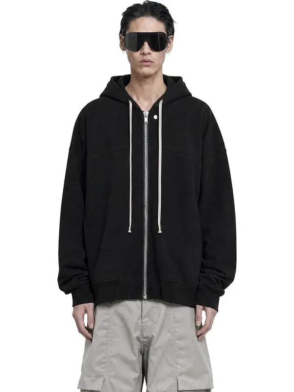 Rick Owens Heavy Jersey Tower Windbreaker - Black