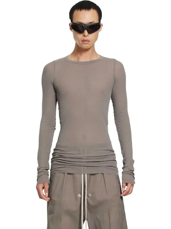 Rick Owens Tower Rib Ls T - Grey
