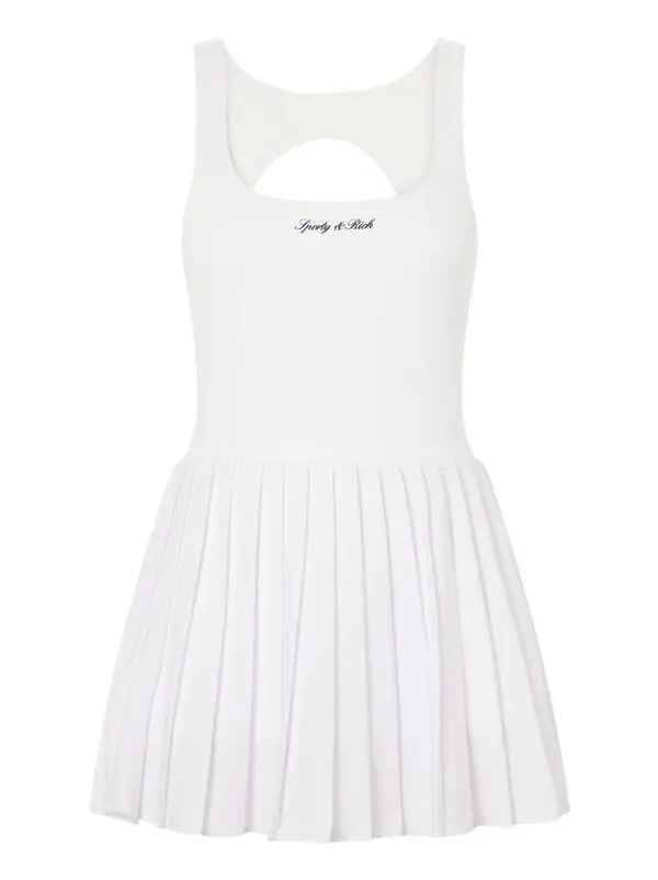 SPORTY & RICH Pleated Tennis Dress With Open Back - White