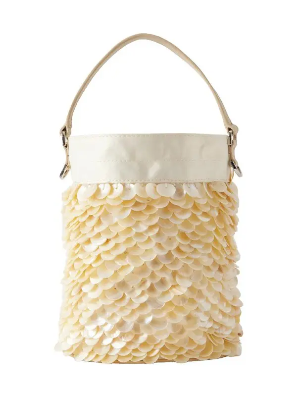 Staud Lila Sequined Bucket Bag - Neutrals