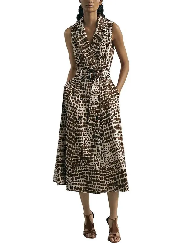 REISS Concordia Midi Dress - Chocolate