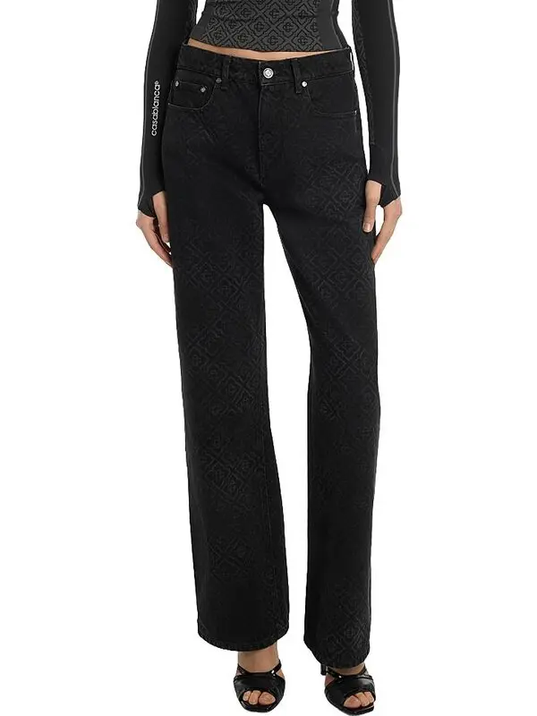 Casablanca Monogram Baggy Jeans - Black