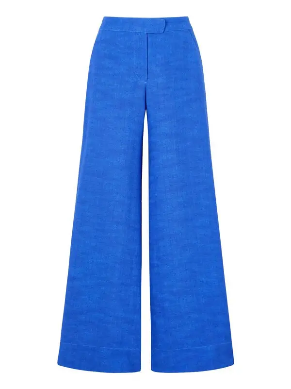 Lisa Marie Fernandez Linen Wide-leg Pants - Blue