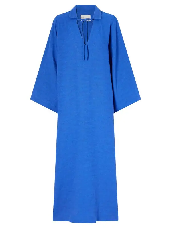 Lisa Marie Fernandez Tie-detailed Woven Maxi Dress - Blue