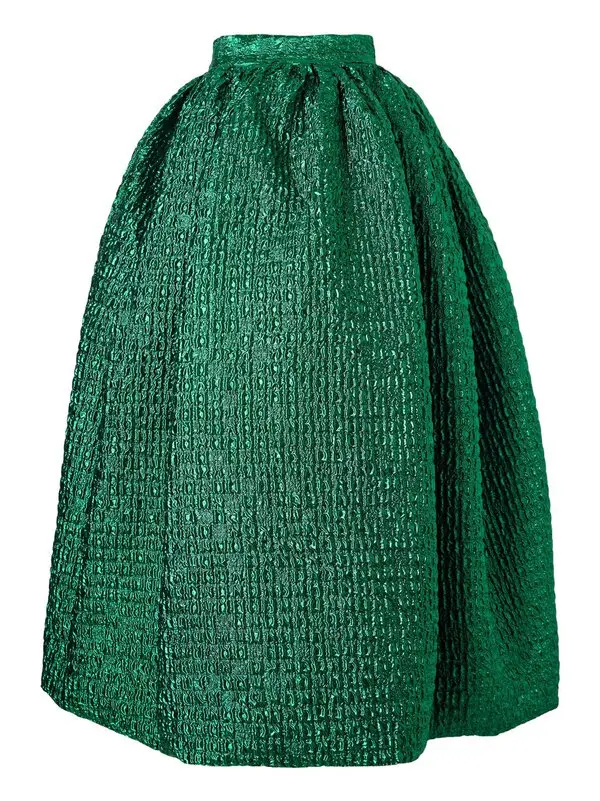 DIMA AYAD Cloqué Maxi Skirt - Green