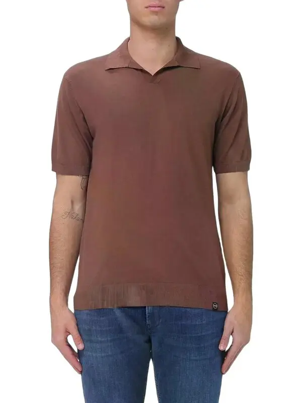 COLMAR Fine-knit Polo-collar T-shirt - Brown