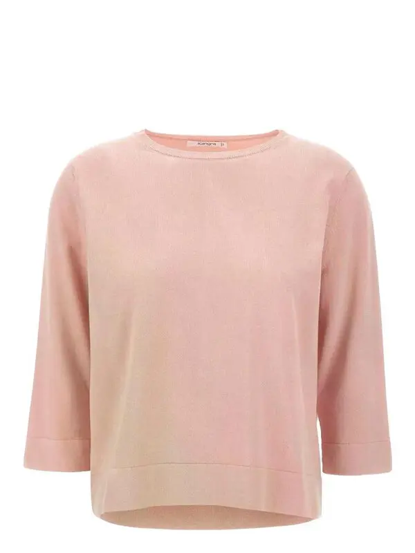 KANGRA Ribbed-trim Crew-neck Sweater - Pink