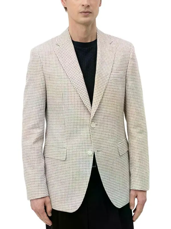 BOSS Houndstooth-pattern Blazer - Neutrals