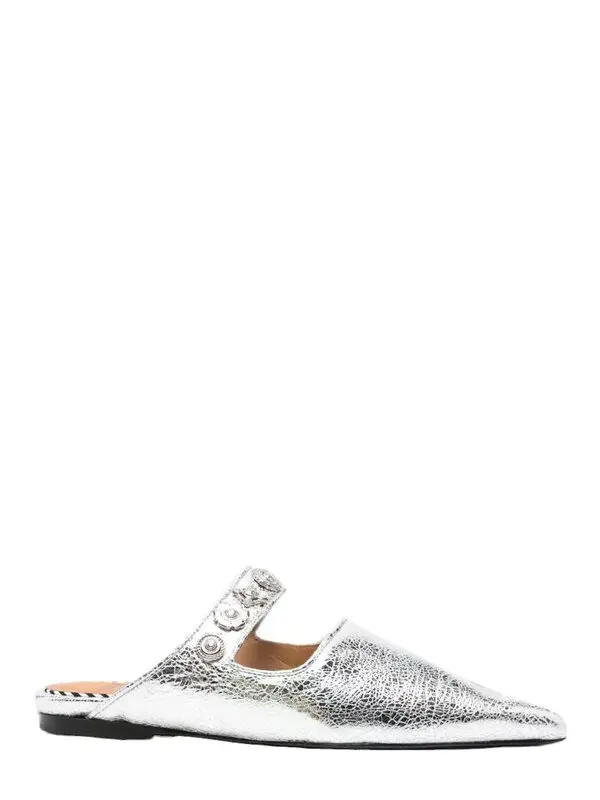 Toga Stud-embellished Pointed-toe Mules - Silver