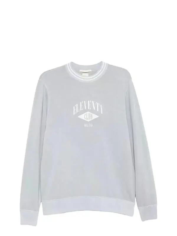 Eleventy Logo Print Sweatshirt - Grey