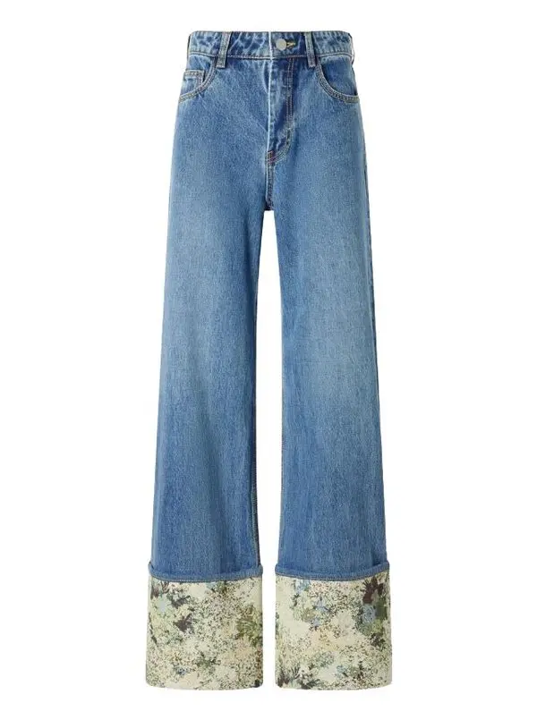 ALEMAIS Marcel Printed Straight-leg Jeans - Blue