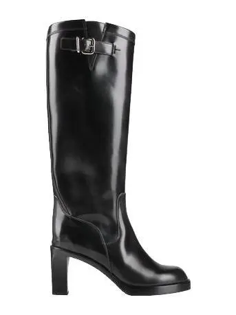 TOD'S Leather Knee-high Boots With Square Heel - Black