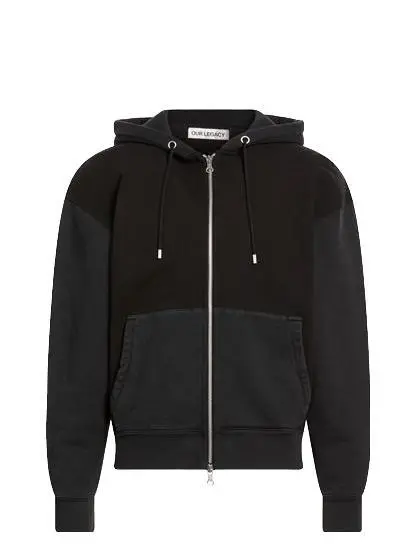 Our Legacy Full Zip Hooded Sweatshirt - Black