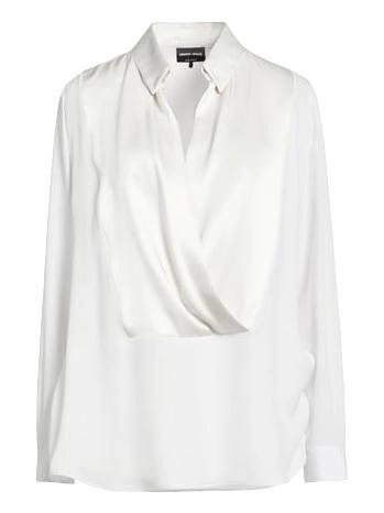 Giorgio Armani Silk Crepe Blouse - Light Grey