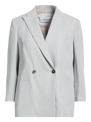 Fabiana Filippi Double-breasted Viscose And Linen Blazer - Light Grey
