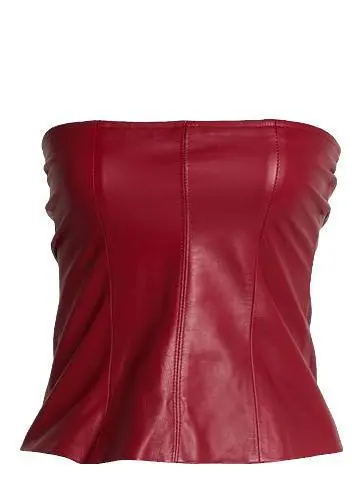 Liviana Conti Leather Tube Top - Red