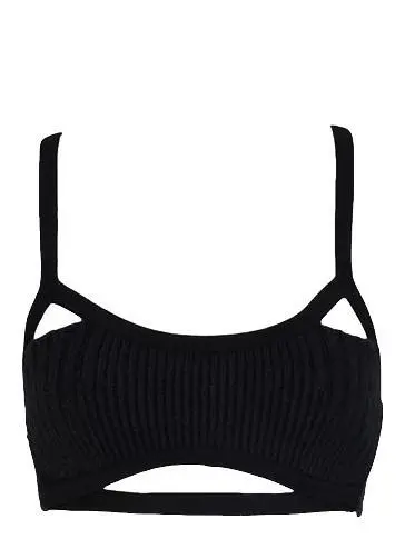 Jacquemus Ribbed-knit Crop Top - Black
