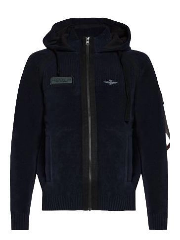 AERONAUTICA MILITARE Knitted Cardigan With Embroidered Logo - Blue