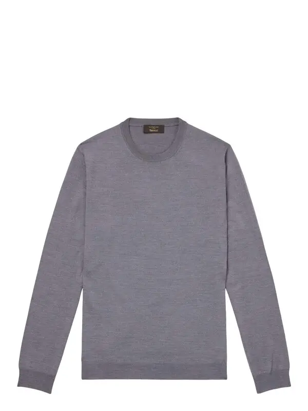 SLOWEAR Slim-fit Wool-blend Sweater - Gray