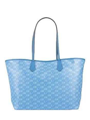 MOREAU PARIS Shopper Bag In Canvas And Calfskin - Blue