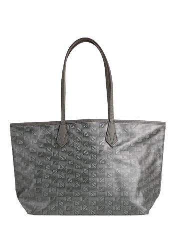 MOREAU PARIS Shopper Bag In Textile Fibers And Calfskin - Grey