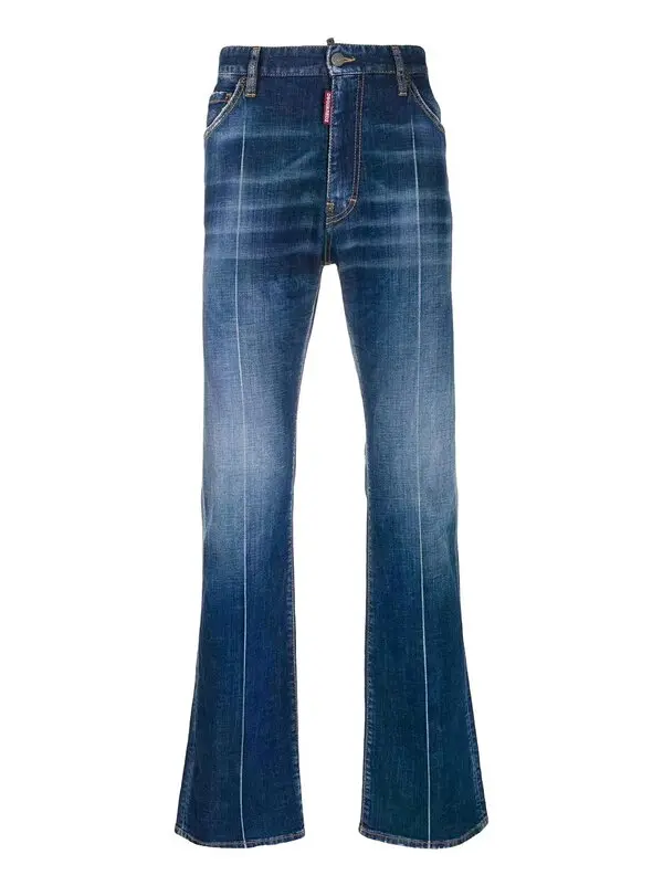 Dsquared2 Stonewashed Straight-leg Jeans - Blue